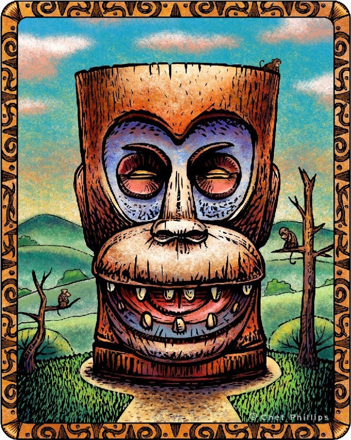 Monkey Tiki - Etsy