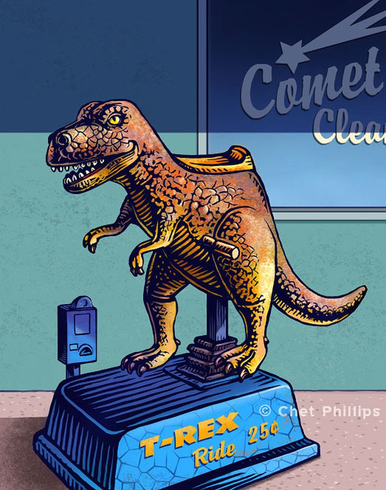 T-rex Ride 8 X 10 Signed Print | Etsy