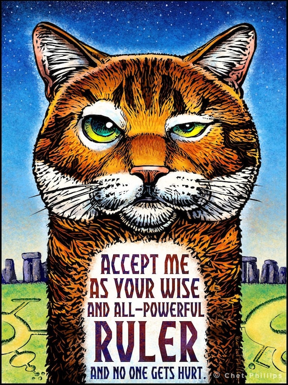 All-powerful Orange Tabby Cat 8 X 10 Cat Art | Etsy