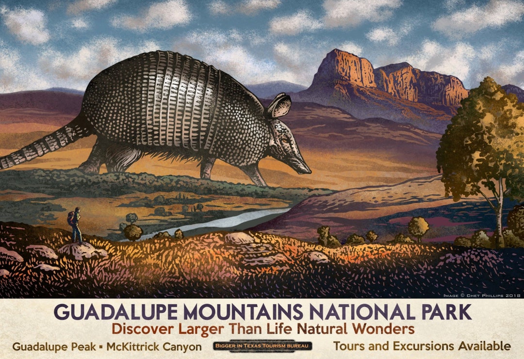 Guadalupe Mountains National Park- Fantasy Texas Travel Poster - Etsy