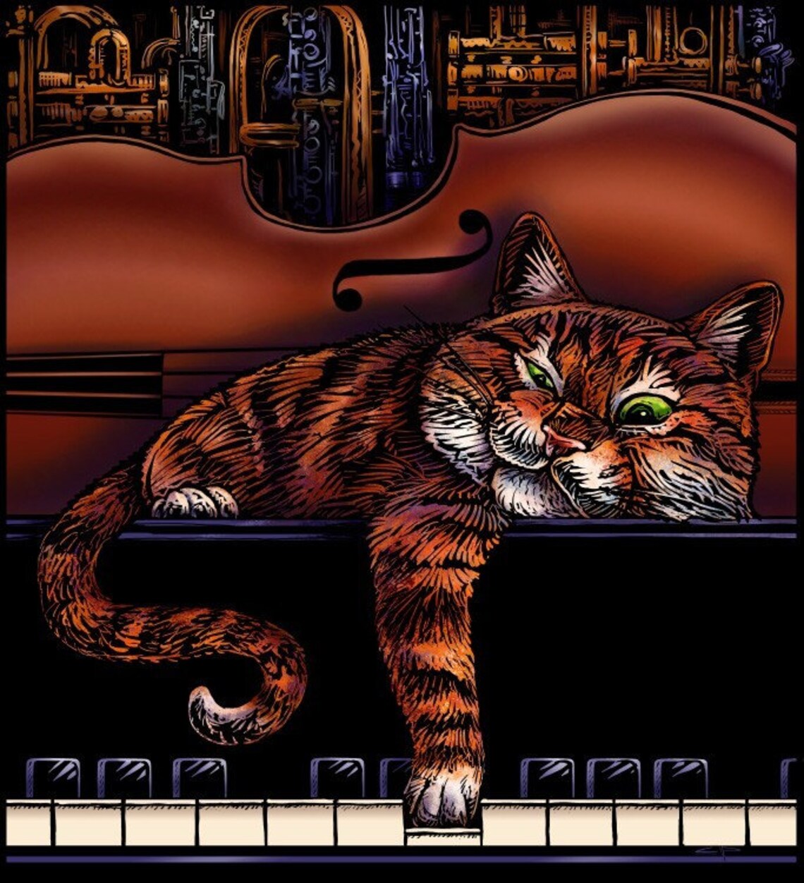 Music Appreciation 8 X 10 Cat Art Print Cat Wall Decor Cat Wall Art Cat ...