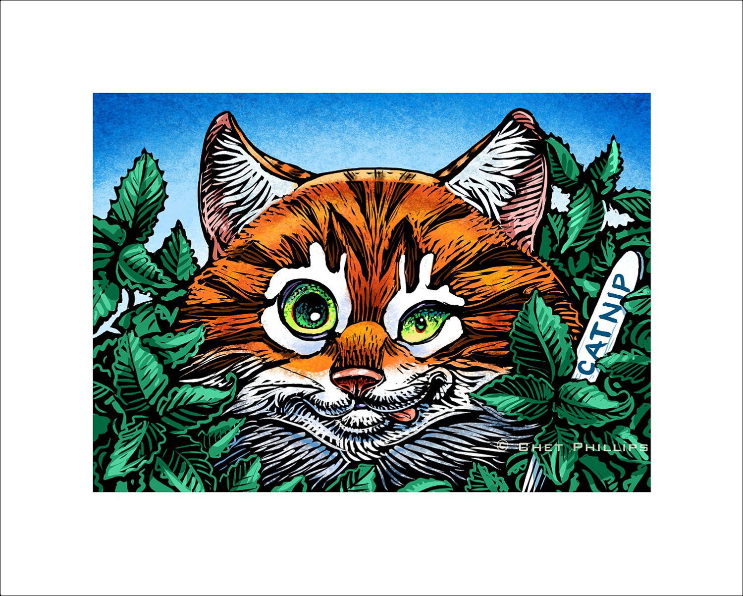 The Catnip Patch 8 X 10 Whimsical Cat Art Print - Etsy
