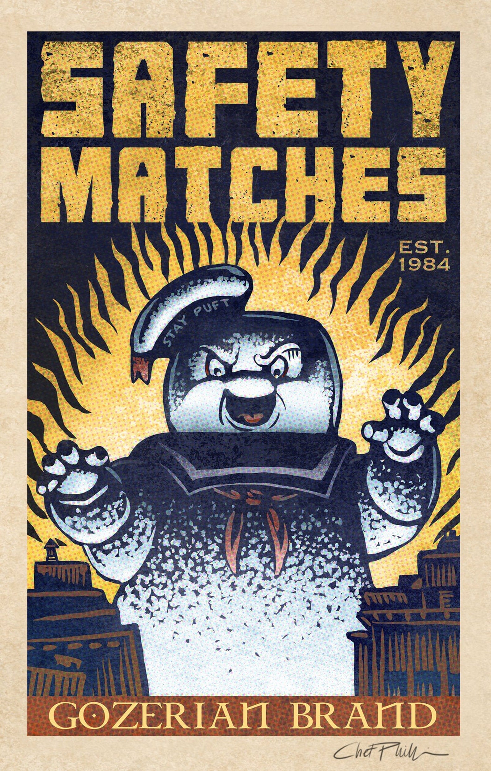 Gozerian Brand Matchbox Art 5 X 7 Matted Signed | Etsy