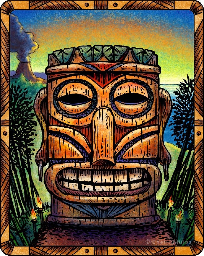 Sunset Tiki 8 X 10 Signed Print | Etsy