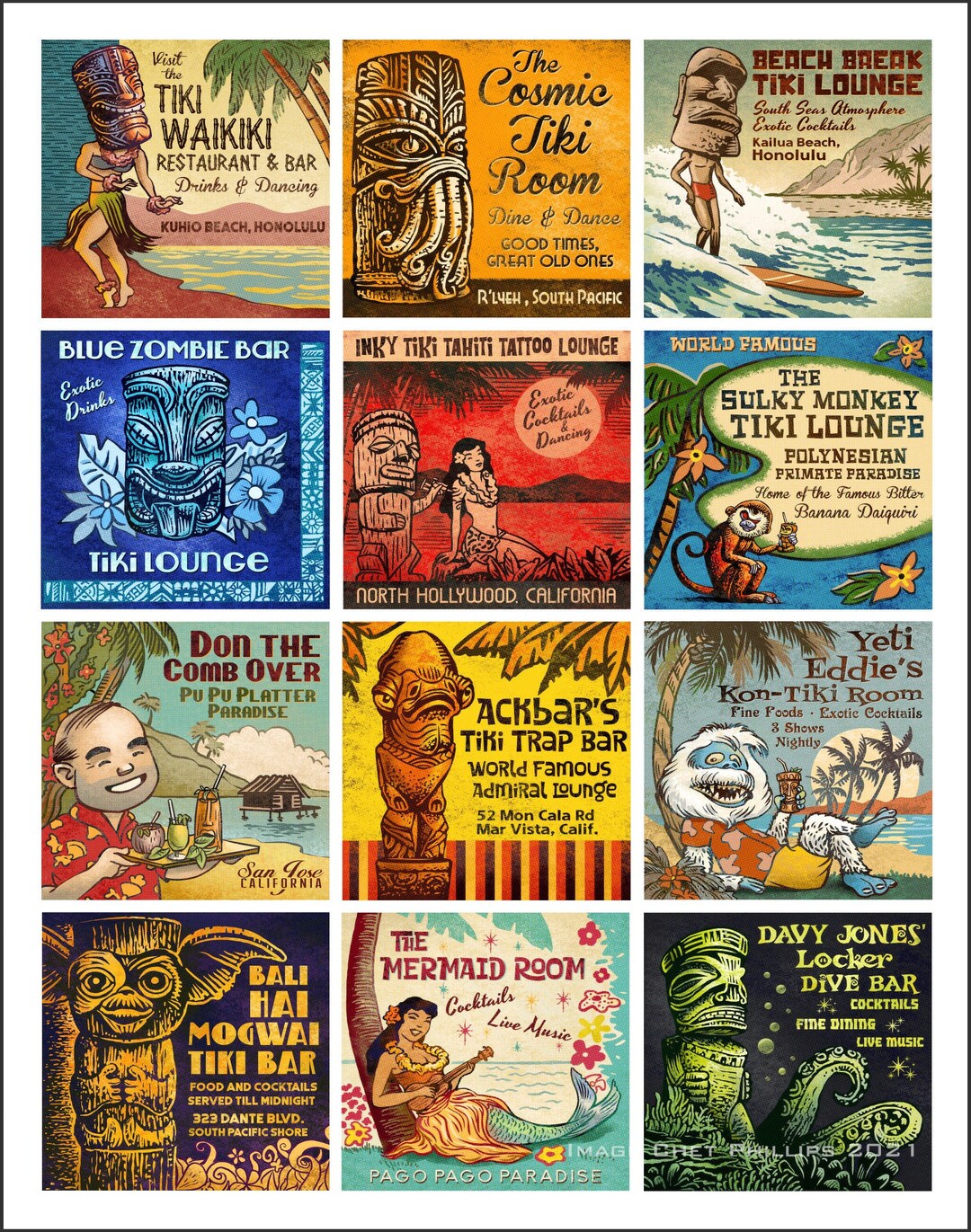 Tiki Matchbook Art Print - Etsy