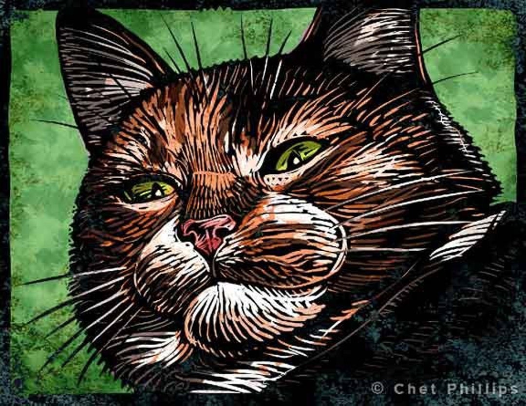 Tortoiseshell Cat- 8" X 10"- Cat Art Print- Cat Wall Decor- Cat Wall ...