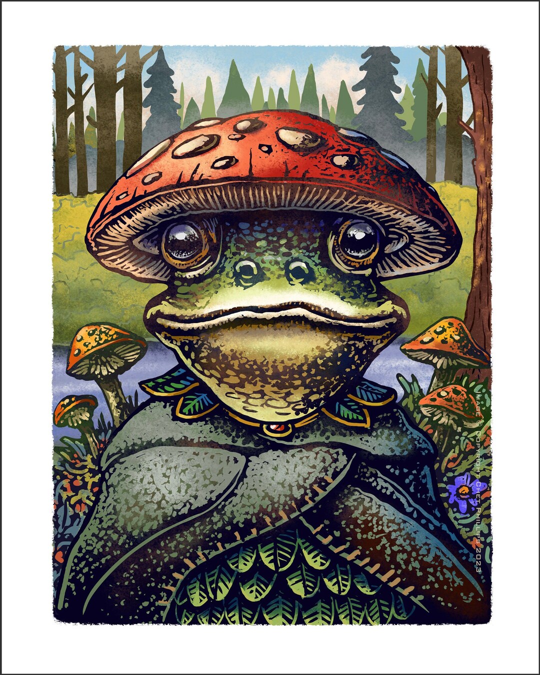 Fungi Friar Frog- 8 X 10 Signed Print - Etsy