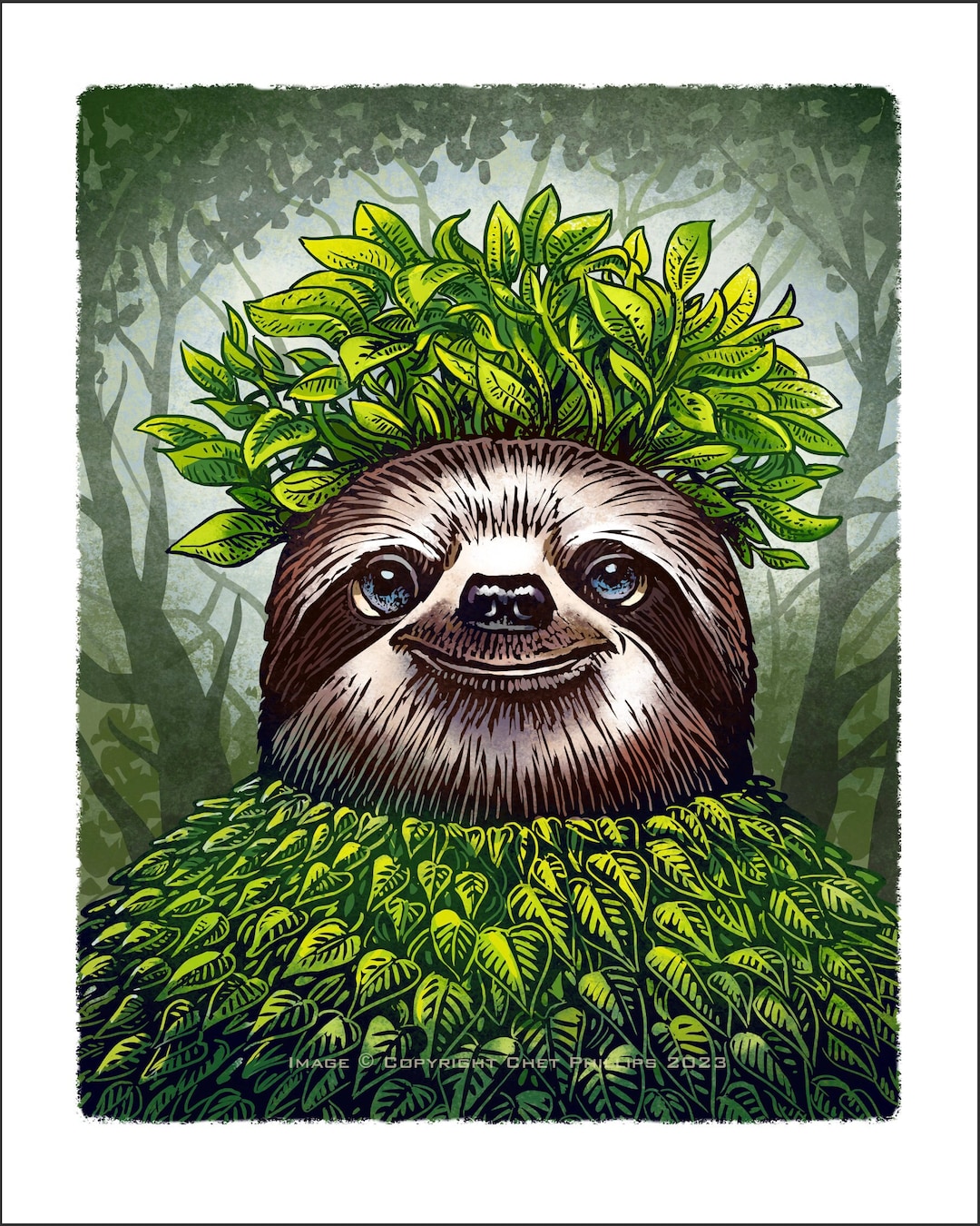 Sloth Spirit Sprite- 8 X 10 Signed Print - Etsy