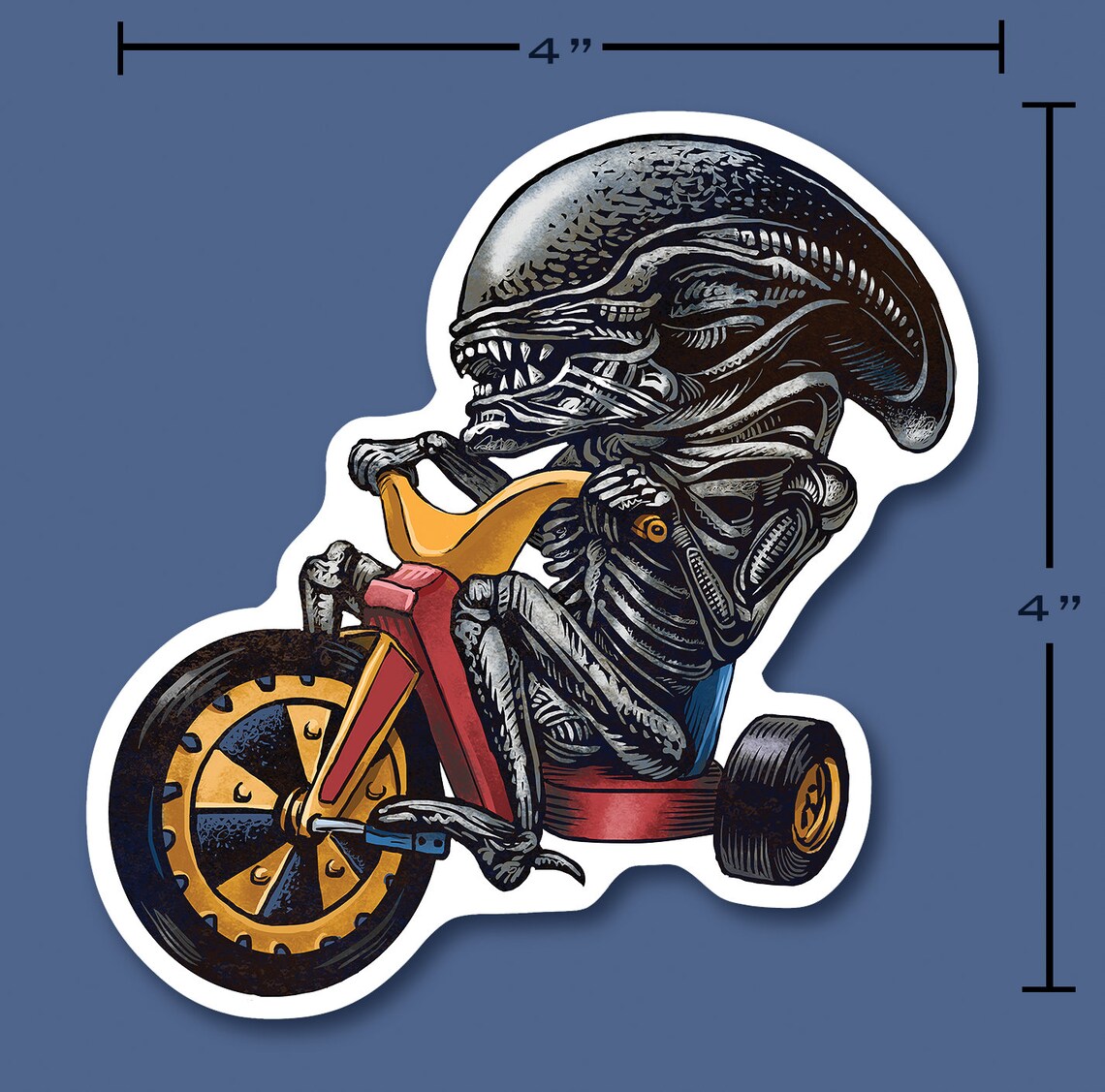 Big Wheel Xenomorph Vinyl Sticker - Etsy