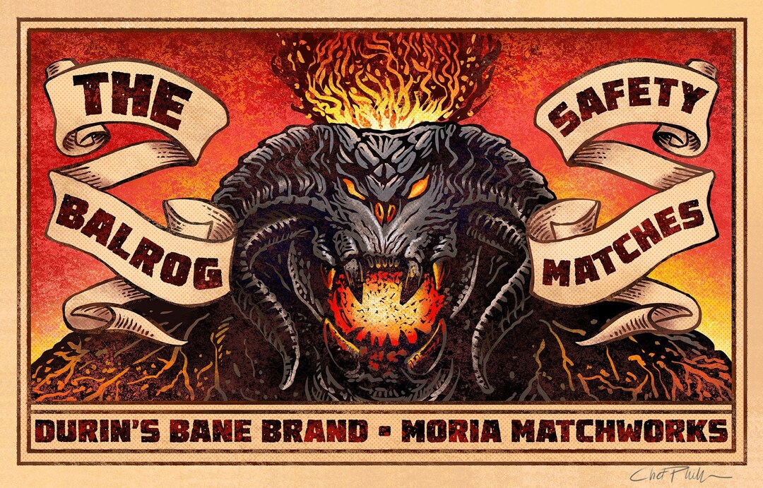 Balrog Matchbox Art 5 X 7 Matted Signed Print - Etsy