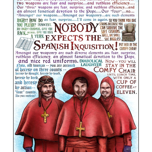 Spanish Inquisition Monty Python Tribute Print - Etsy