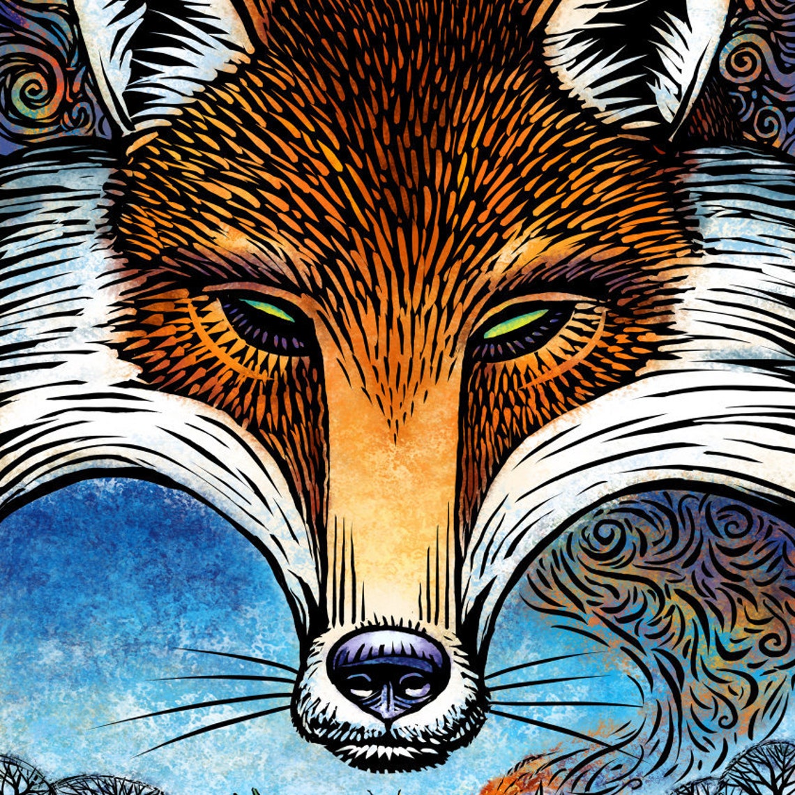 Trickster Fox 8 x 10 signed print | Etsy