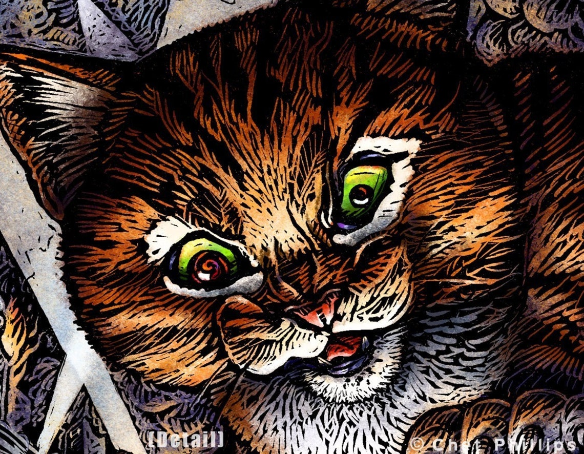 Catzilla 8 X 10 Signed Print - Etsy