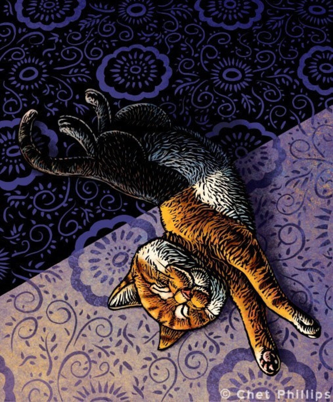 Sunday 8 X 10 Cat Art Print Cat Wall Decor Cat | Etsy