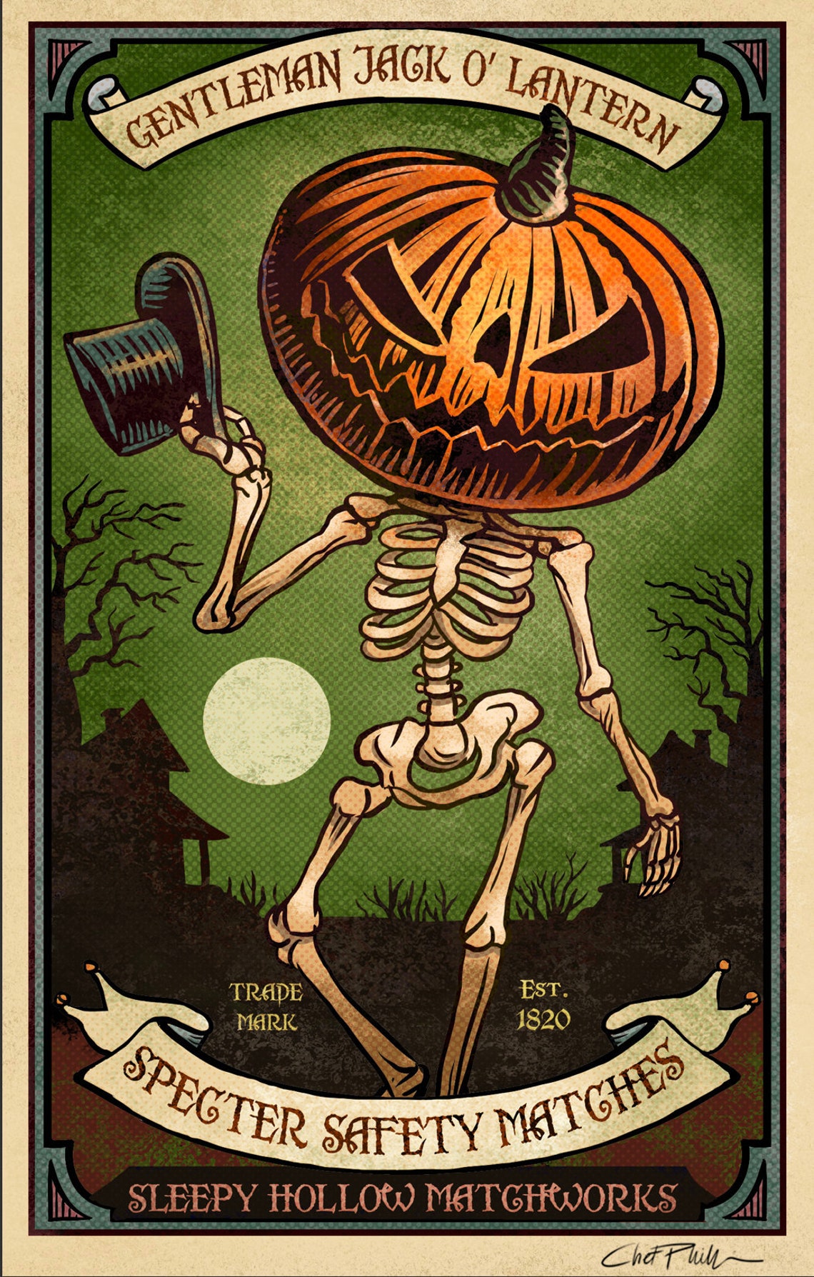 Gentleman Jack O Lantern Matches 5 X 7 Signed and - Etsy