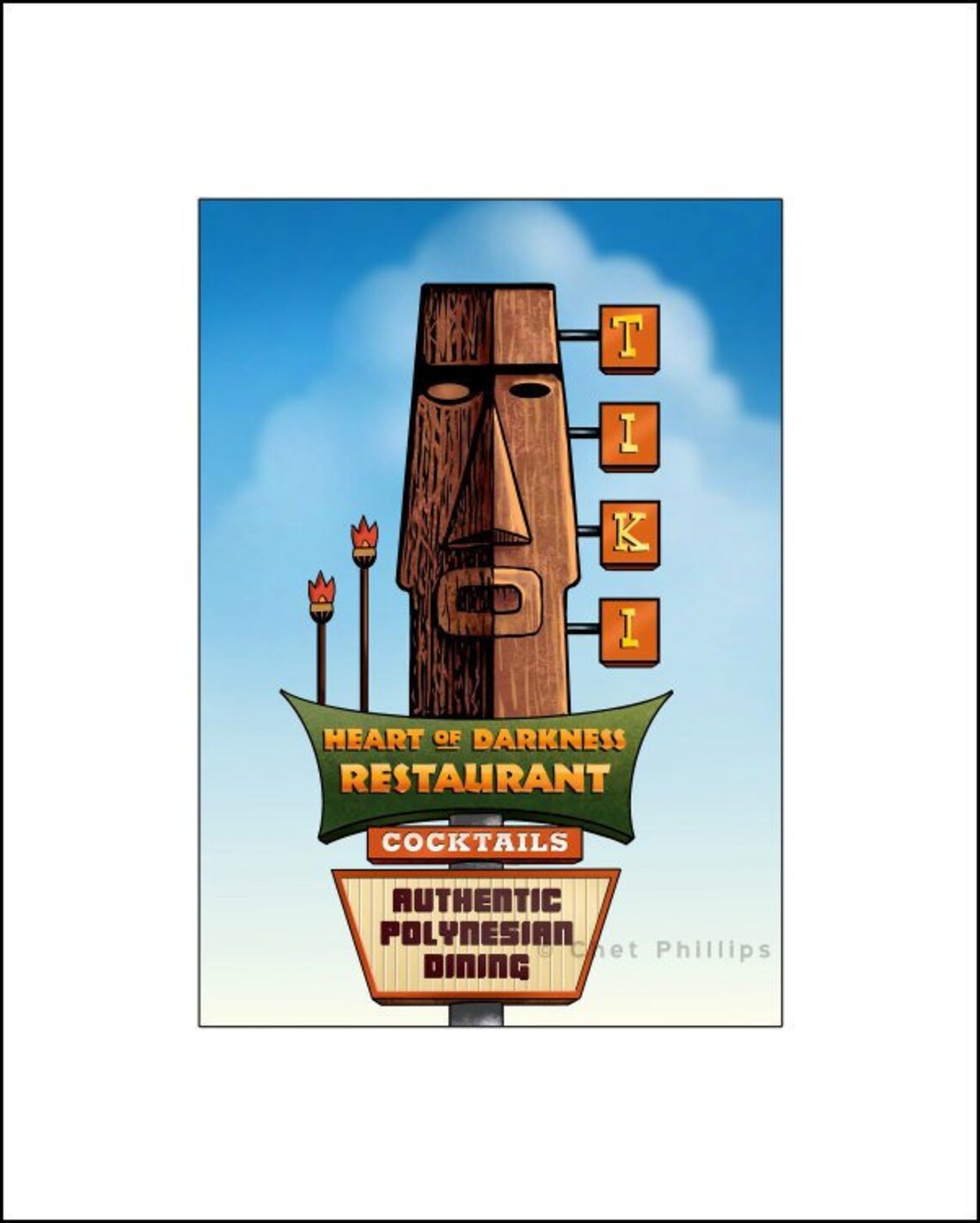 Heart of Darkness Restaurant Googie Sign Print | Etsy