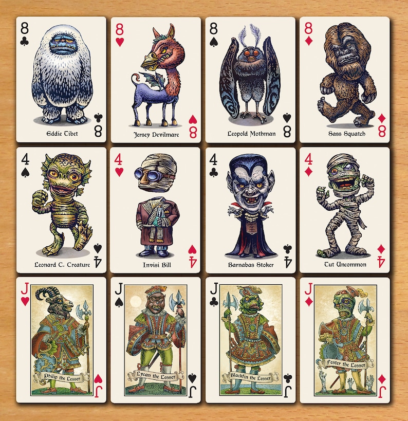 All Hallows' Eve Creepy Creatures Playing Card Deck - Etsy