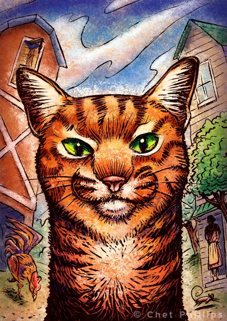 Farm Cat 8 x 10 Cat Art Print Cat Wall Decor | Etsy