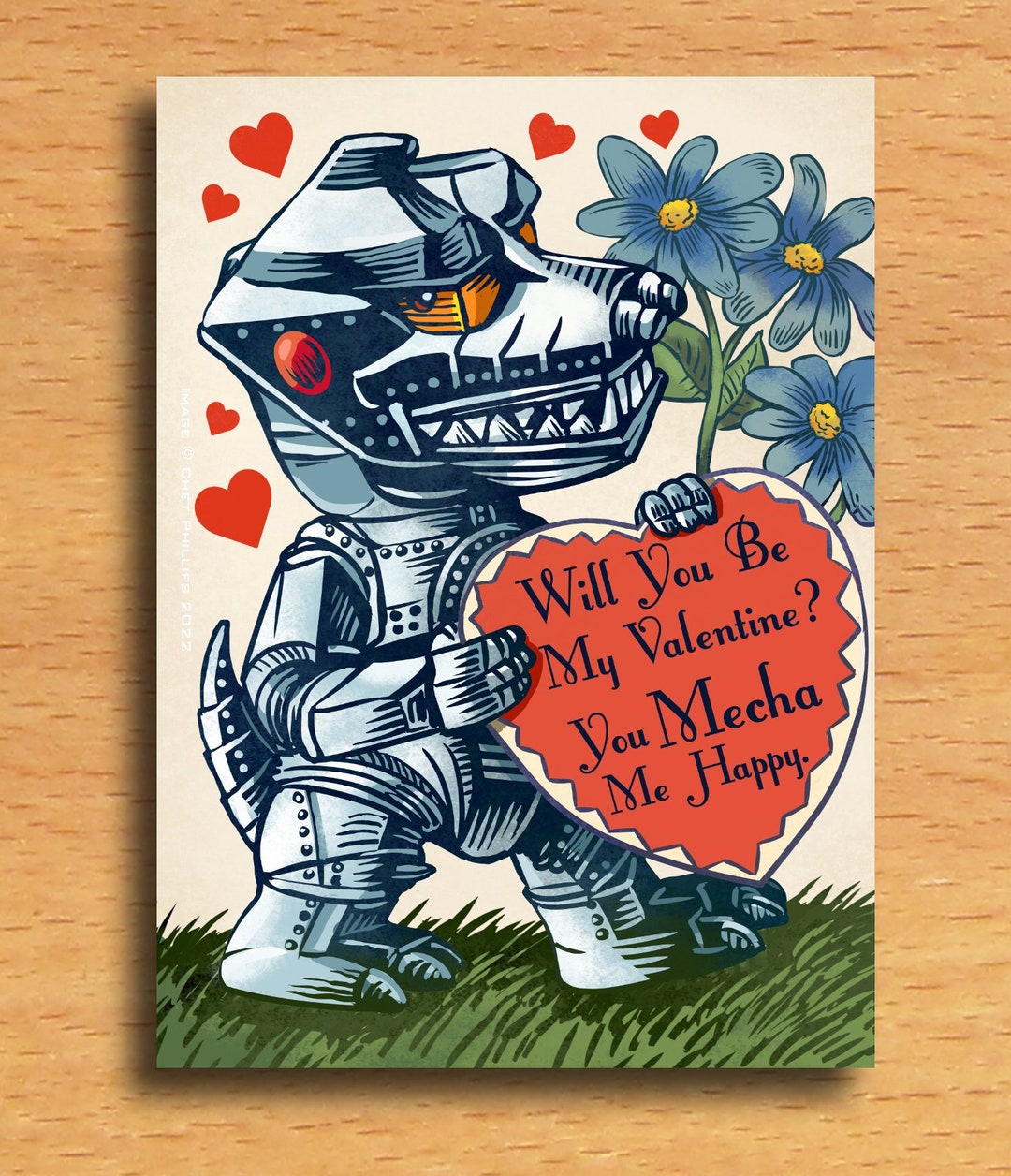 You Mecha Me Happy 5" X 7" Valentine's Day Card With Envelope - Etsy