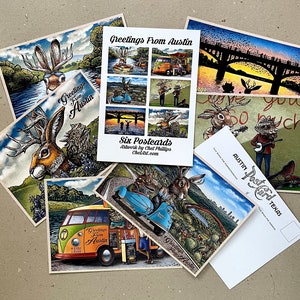 Greetings From Austin Postcard Set- Six 5 X 7 Postcards - Etsy