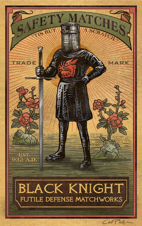 Black Knight Matchbox Art 5 X 7 Matted Signed | Etsy
