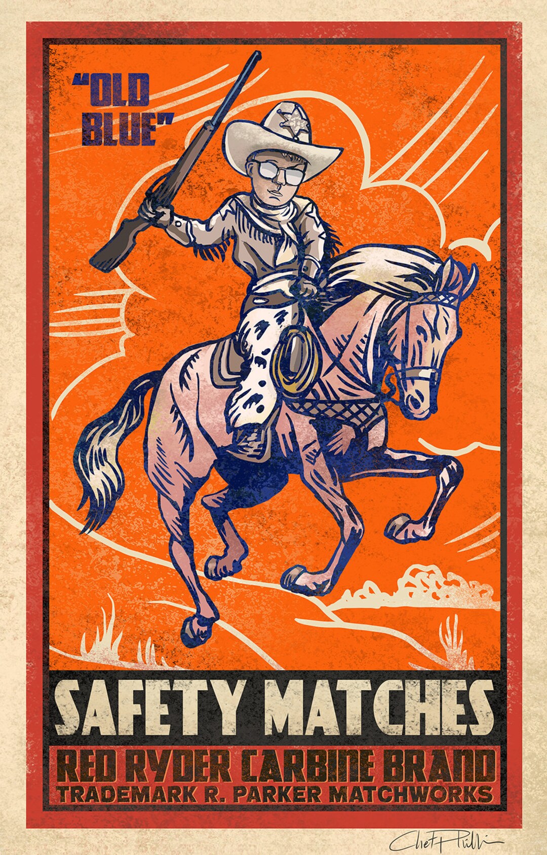 Red Ryder Matchbox Art- 5" X 7" Matted Signed Print - Etsy