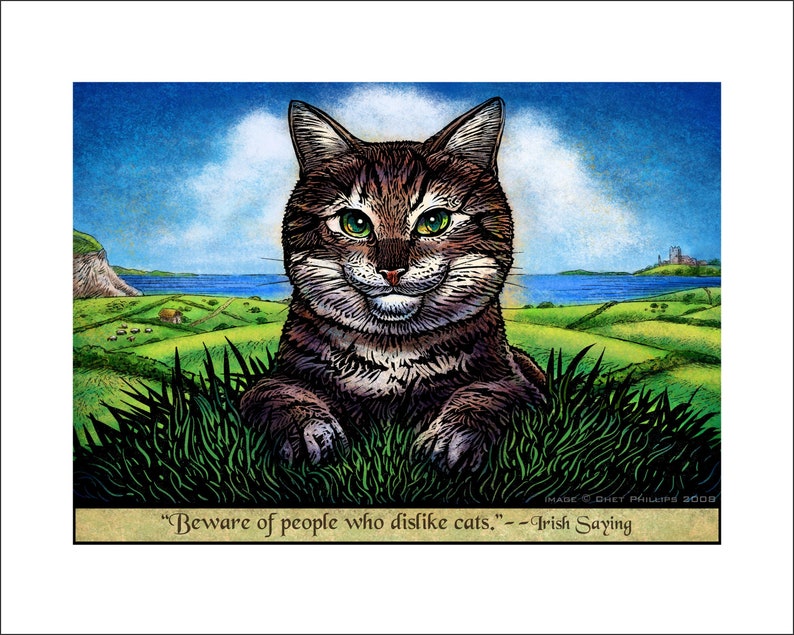 The Irish Cat 8x 10 Signed Print - Etsy