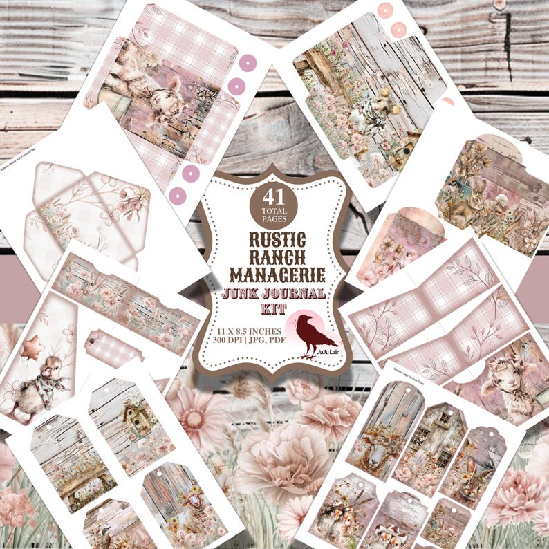 Rustic Ranch Menagerie Junk Journal Kit - Etsy