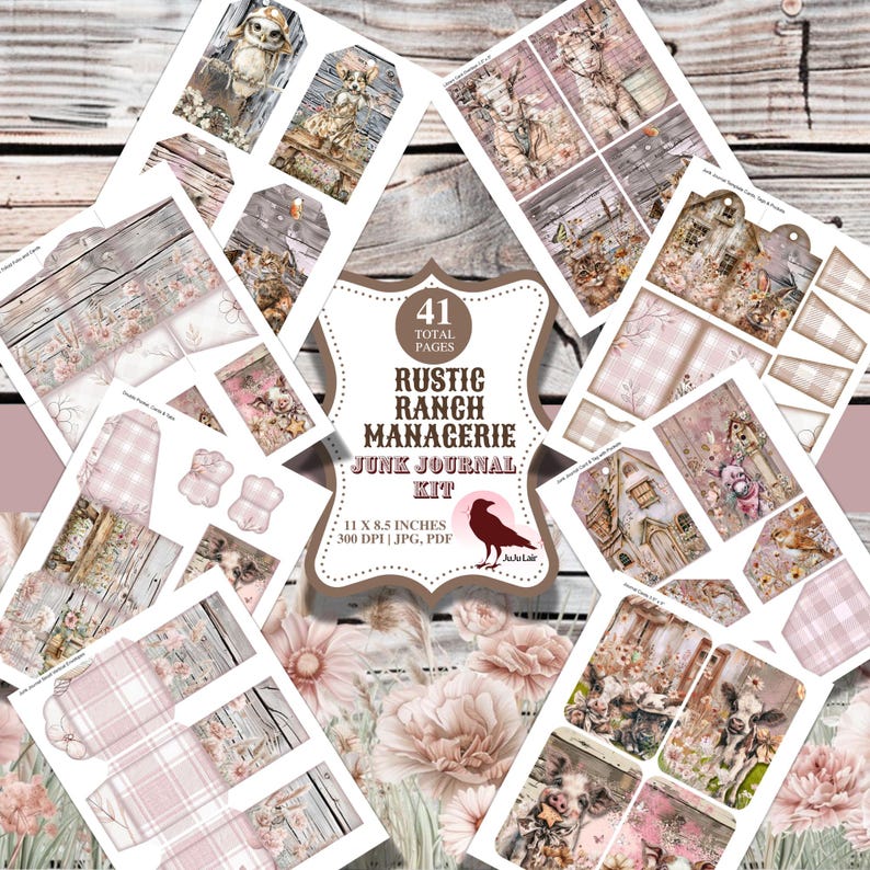 Rustic Ranch Menagerie Junk Journal Kit - Etsy