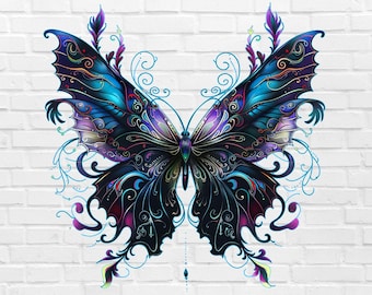 Gothic Butterfly PNG #5 | Monarch Butterfly Tattoo PNG | Skull Png ...
