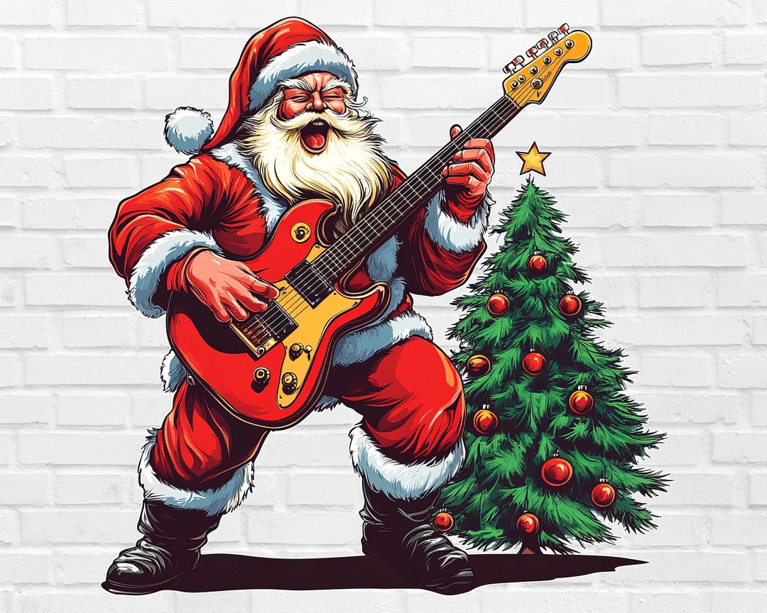 Santa Rockin Around the Christmas Tree PNG | Rockin Around PNG | Santa ...