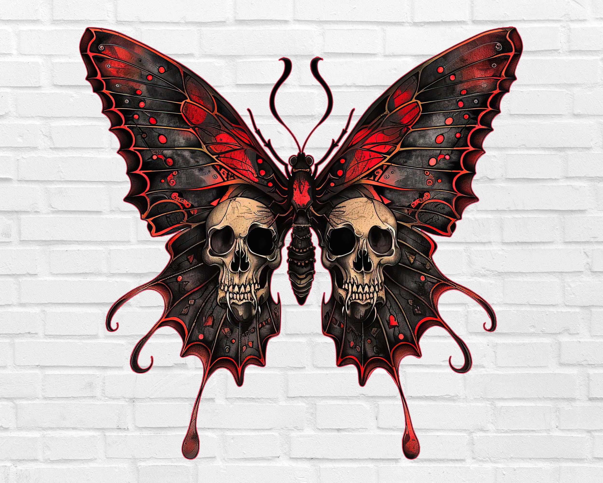 Gothic Butterfly PNG #5 | Monarch Butterfly Tattoo PNG | Skull Png ...