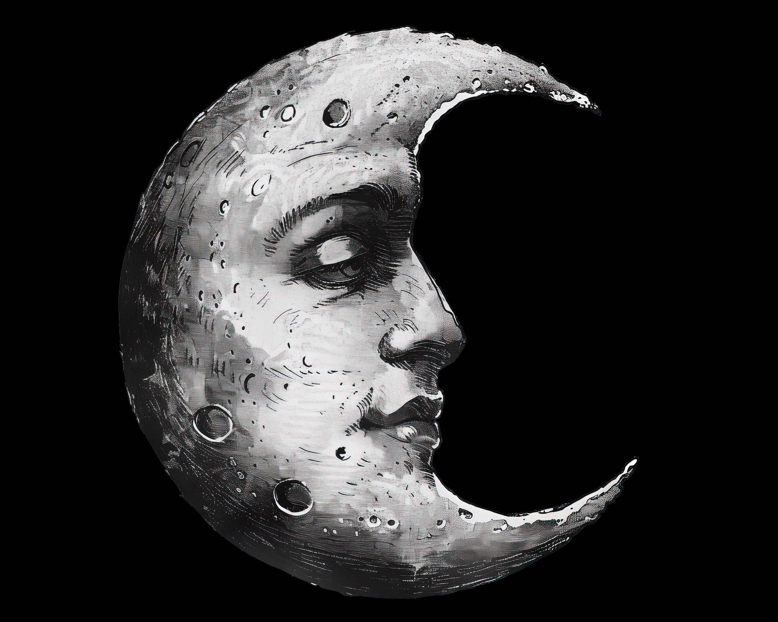 Crescent Moon PNG File | Gothic Moon PNG | Mystical Moon PNG | Moon ...