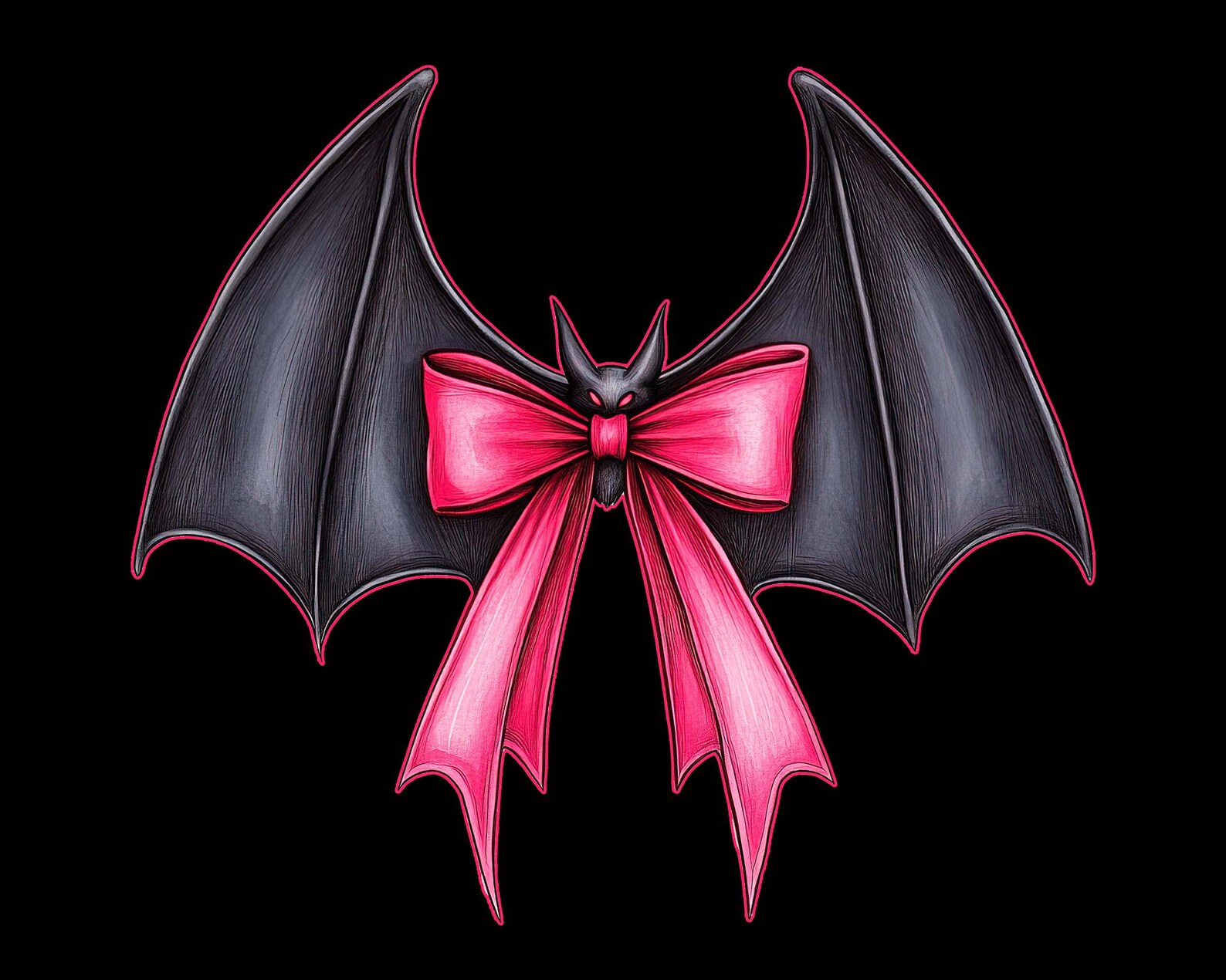 Halloween Gothic Coquette Bow PNG | Bat Coquette Bow PNG | Bat With ...