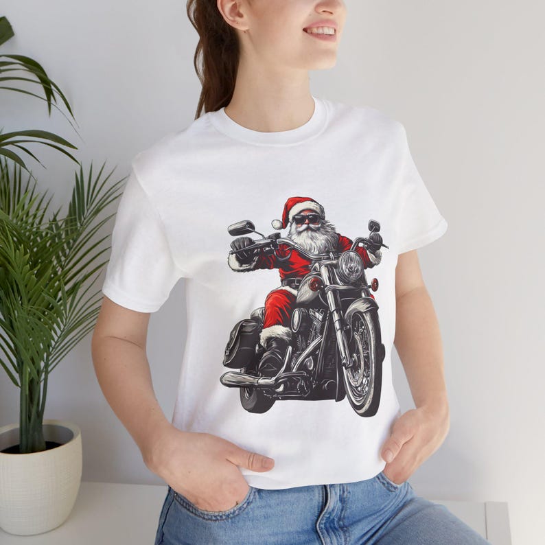 Santa Riding Motorcycle PNG | Santa on a Chopper PNG | Biker Santa PNG ...