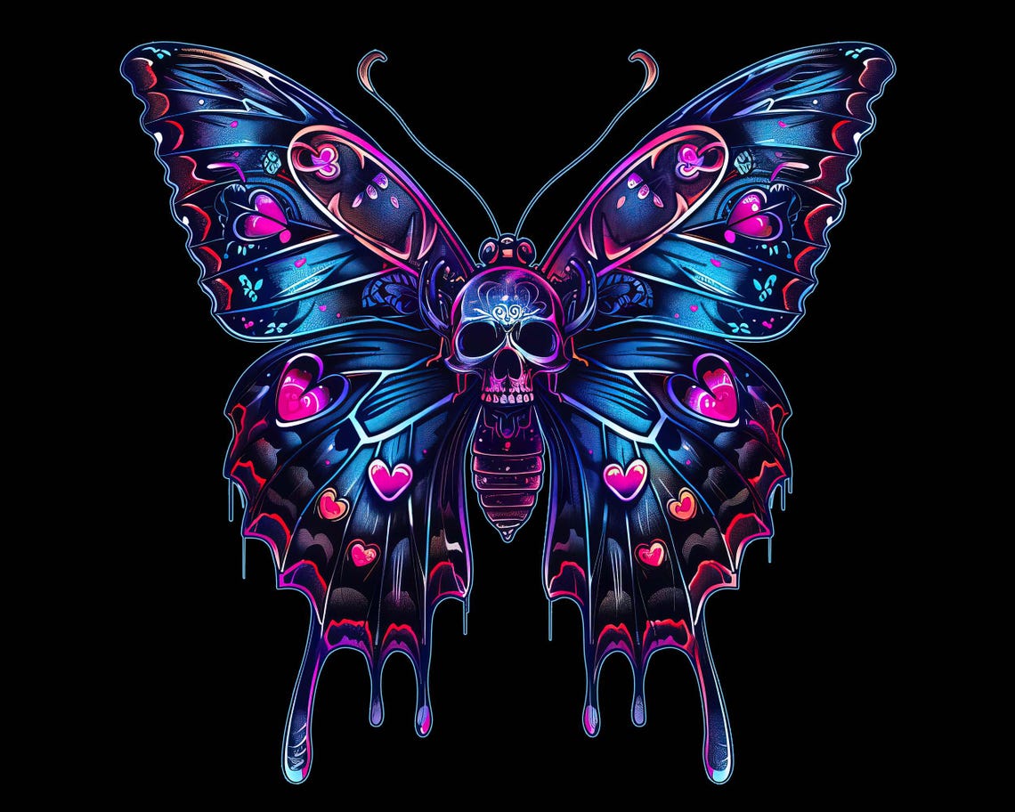 Gothic Butterfly PNG #13 | Monarch Butterfly Tattoo PNG | Skull Png ...