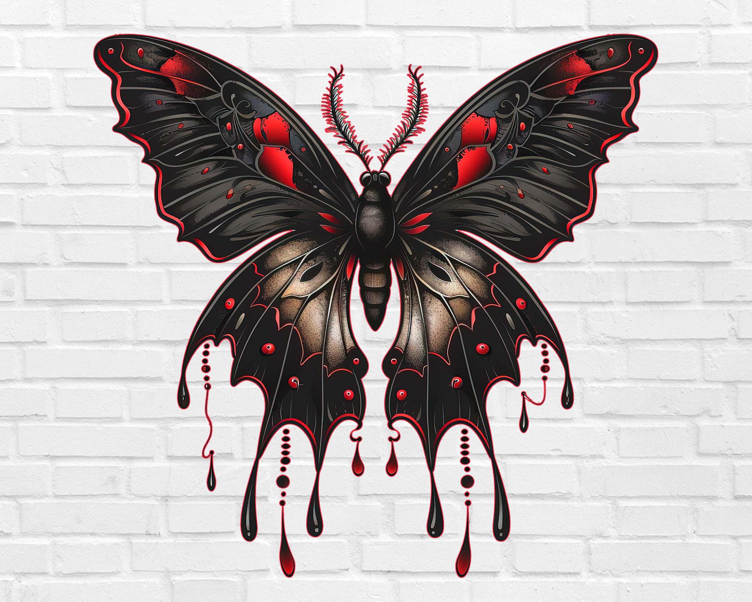 Gothic Butterfly PNG #8 | Monarch Butterfly Tattoo PNG | Skull Png ...