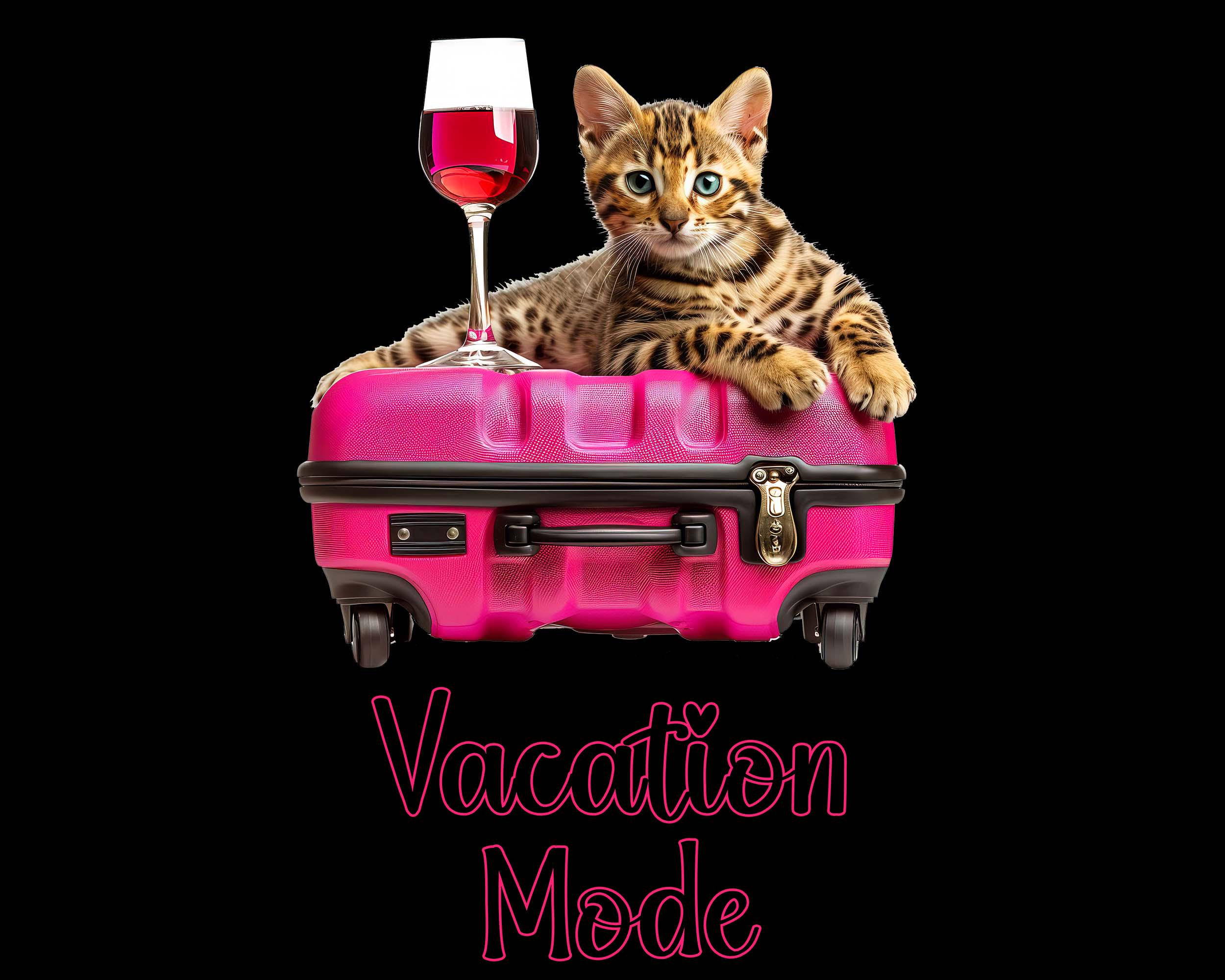 Cat Vacation Mode PNG | Vacay Mode PNG | Travel PNG | Girls Trip Png ...