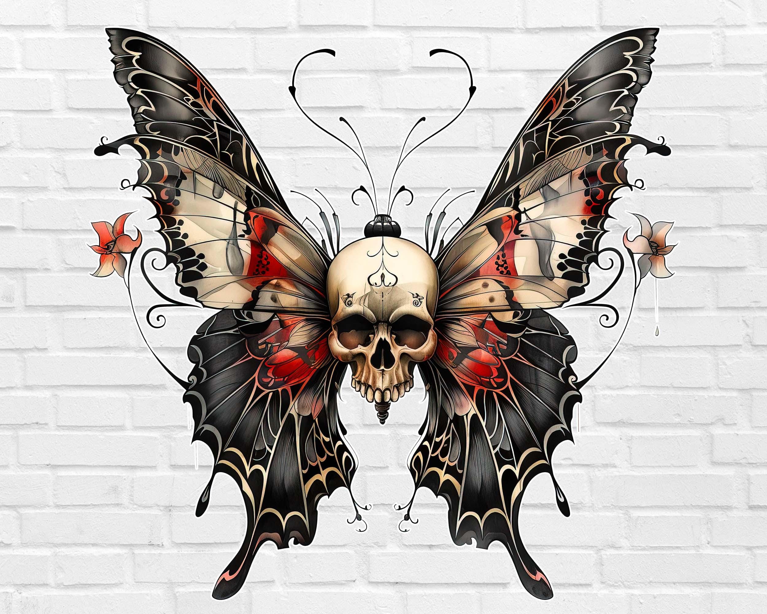 Gothic Butterfly PNG #3 | Monarch Butterfly Tattoo PNG | Skull Png ...