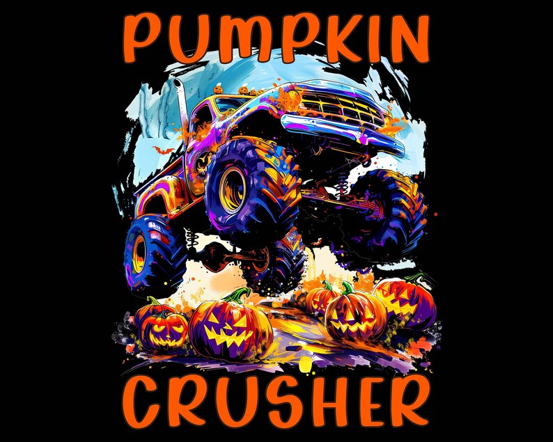 Halloween Monster Truck PNG | Funny Halloween PNG for Kids | Pumpkin ...