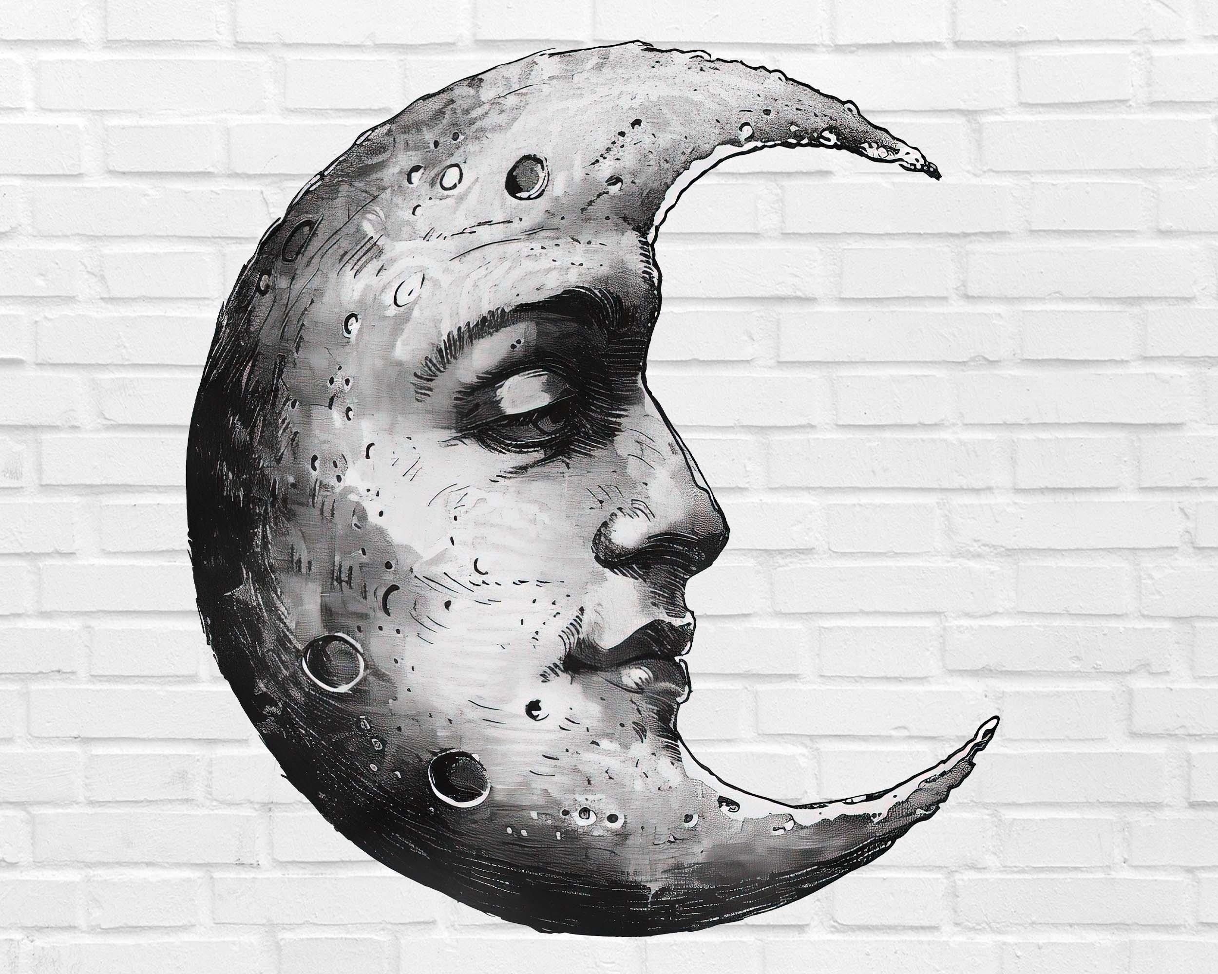 Crescent Moon PNG File | Gothic Moon PNG | Mystical Moon PNG | Moon ...