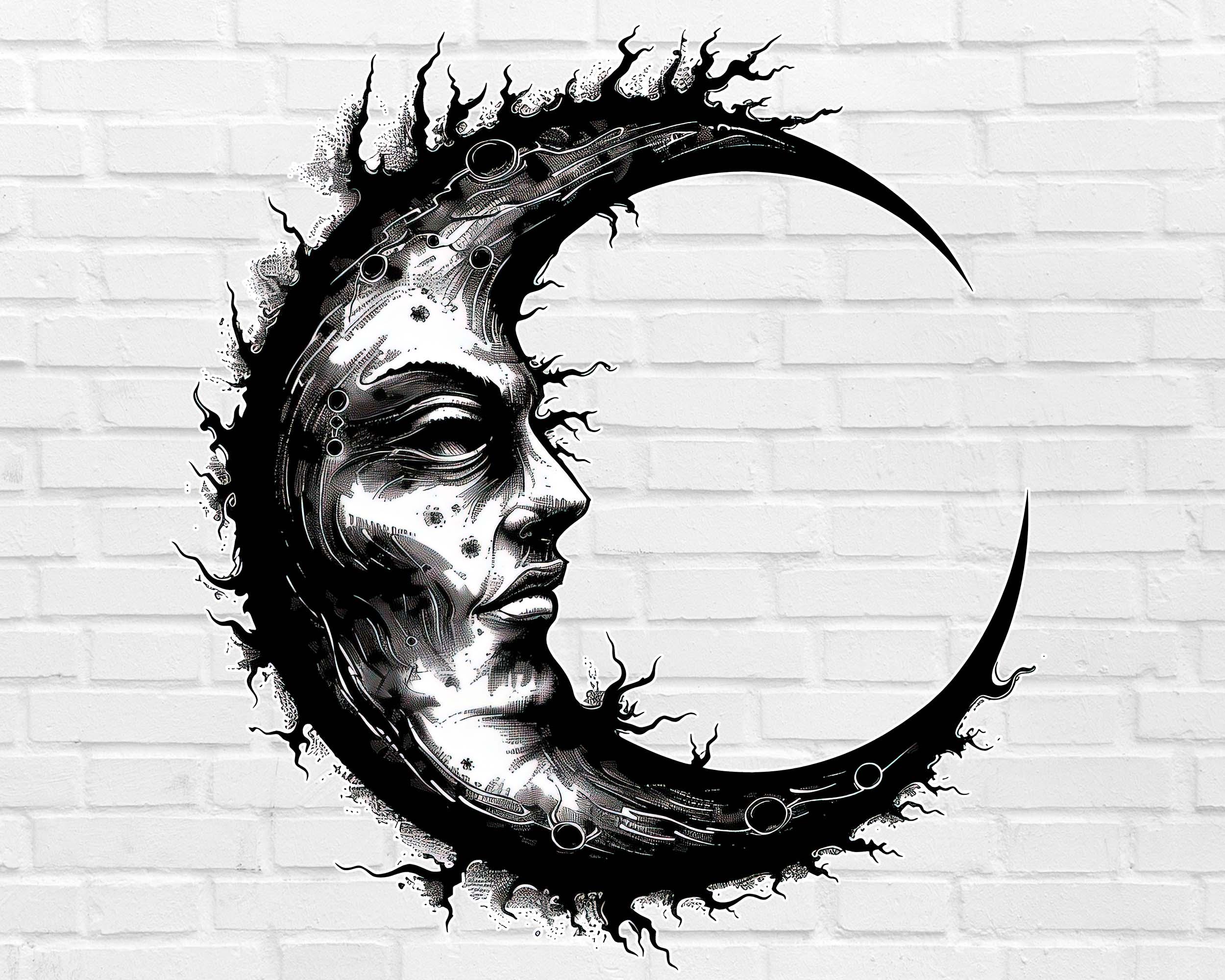 Gothic Moon PNG Moon Tattoo PNG Crescent Moon PNG Moon Phases Png ...