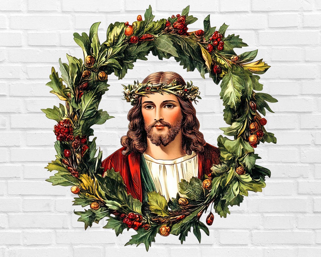 Jesus Wreath PNG | Christian Christmas PNG | Christian Christmas Wreath ...