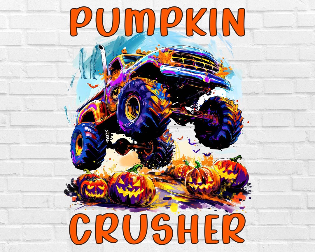 Halloween Monster Truck PNG | Funny Halloween PNG for Kids | Pumpkin ...