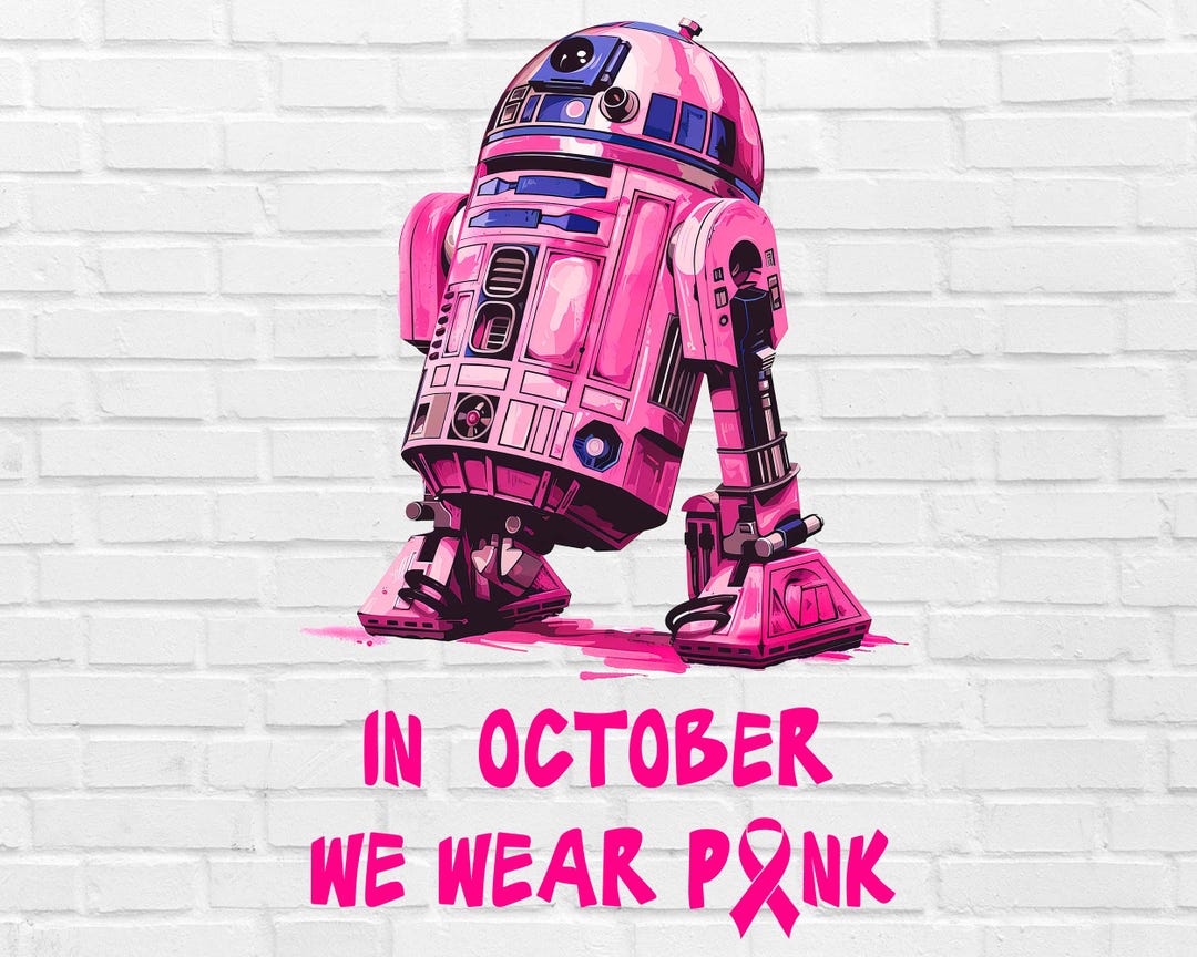 Star Wars Breast Cancer Awareness PNG Pink R2D2 in October We Wear Pink ...