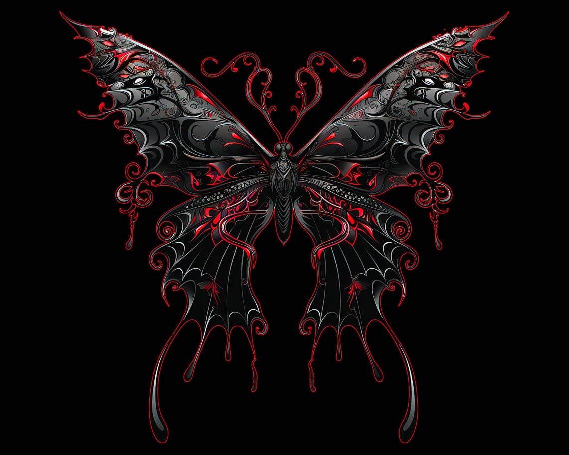 Gothic Butterfly PNG #9 | Monarch Butterfly Tattoo PNG | Skull Png ...
