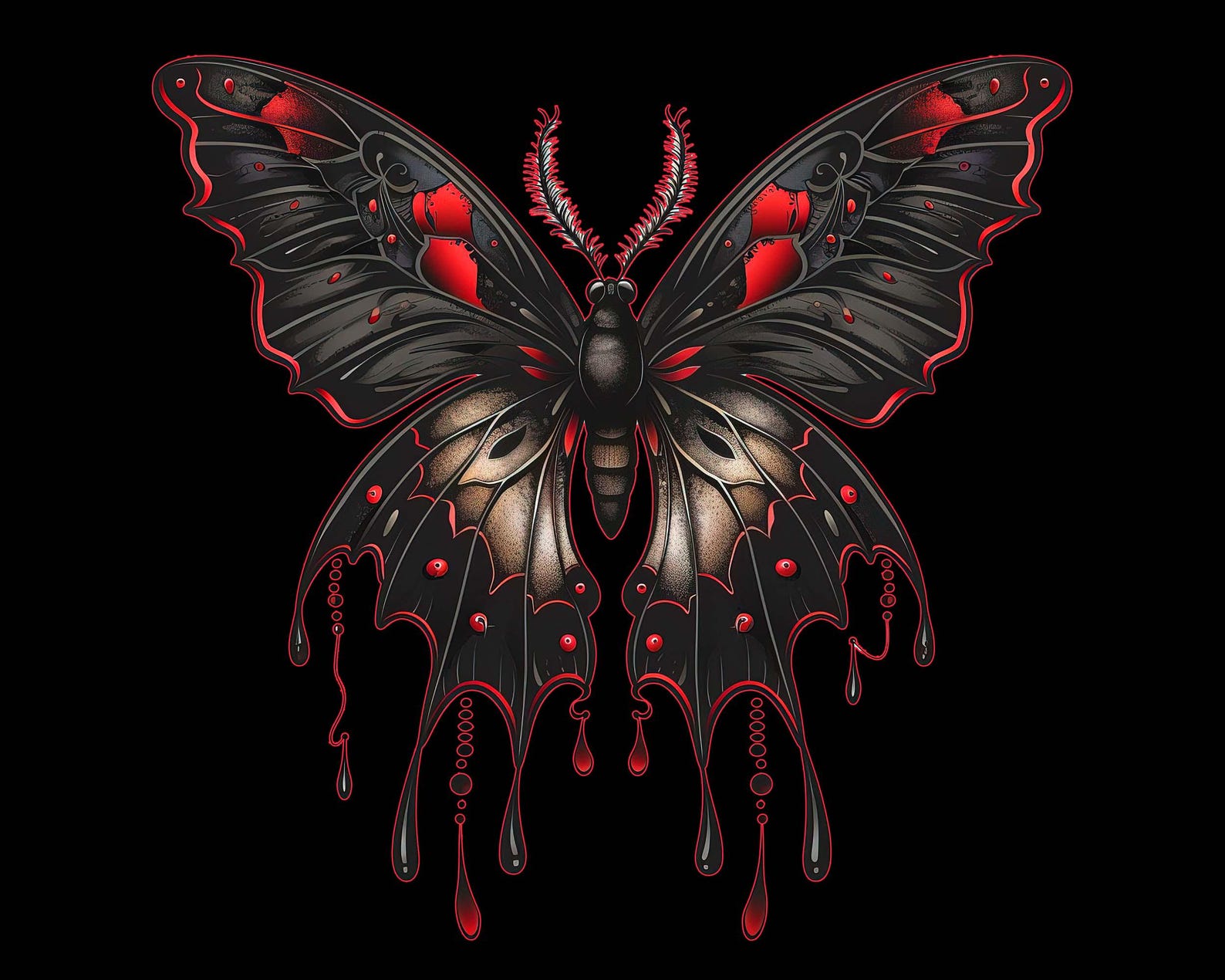 Gothic Butterfly PNG #8 | Monarch Butterfly Tattoo PNG | Skull Png ...