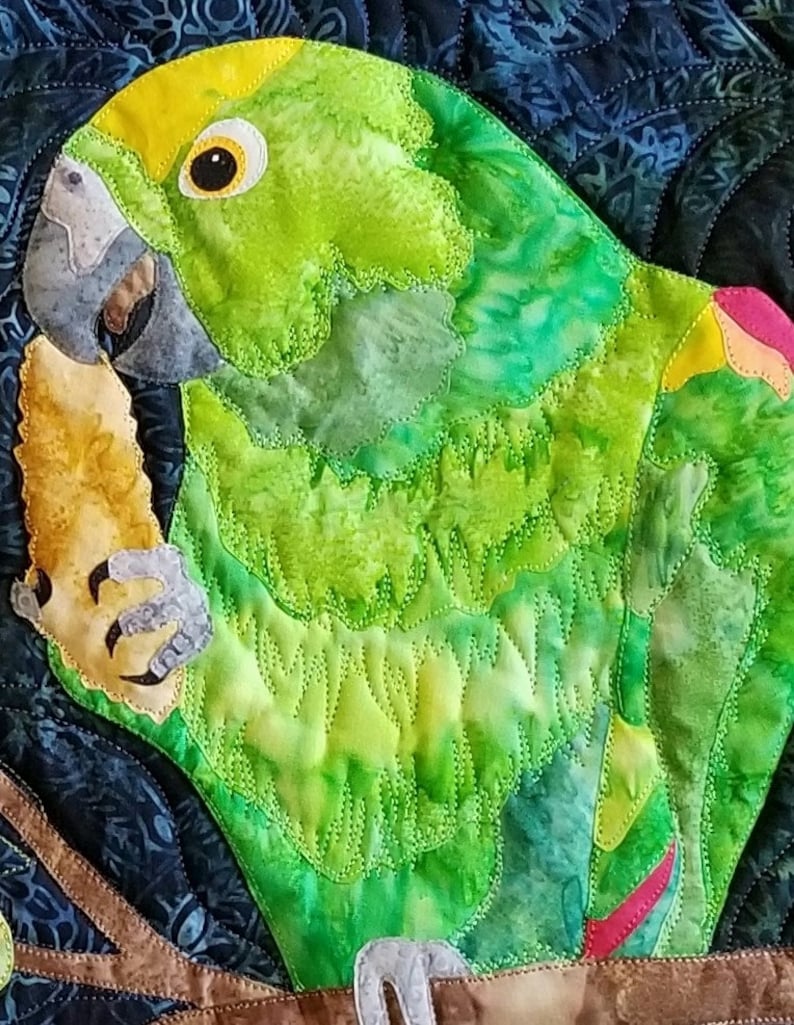 Amazon Parrot Fusible Applique Quilt Pattern birds of a - Etsy