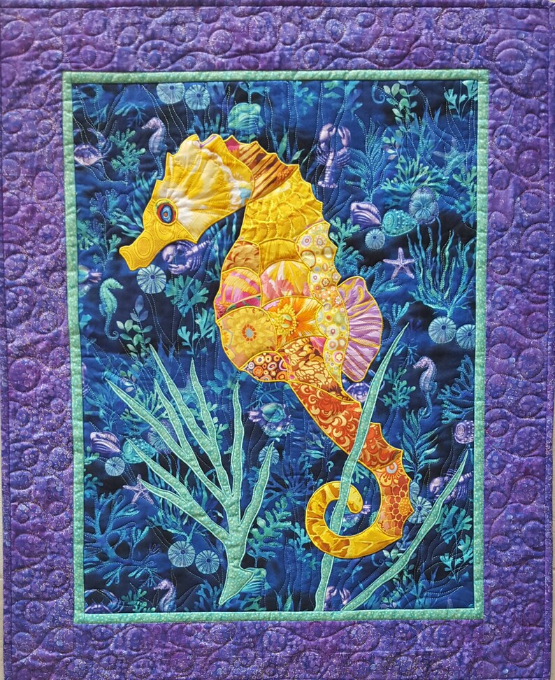 Seahorse Fusible Applique Quilt Wallhanging Pattern - Etsy