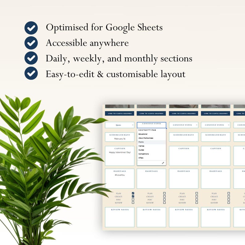 Content Calendar Template | Social Media Scheduler | Digital Marketing ...